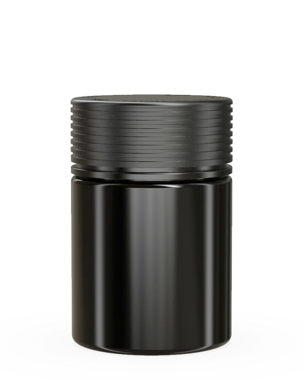 4oz Chubby Gorilla Spiral Plastic Jars with Black Cap